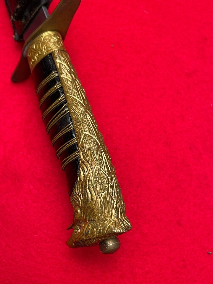 ITALIAN WWII FASCIST EAGLE HEAD LEADER DAGGER/KNIFE with Leather Sheath ...