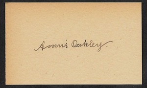 Annie Oakley Autograph & Photo Reprint On Original Period 1880s 3x5 Crd ...