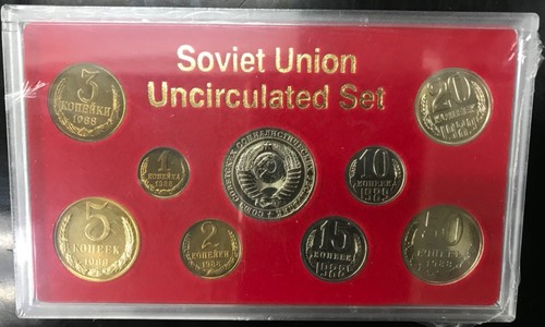Last Coins Of The Soviet Union Uncirculated set, sealed, NO CORROSION ...