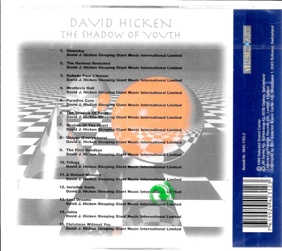 DAVID HICKEN The Shadow Of Youth (CD) (UK IMPORT) | eBay