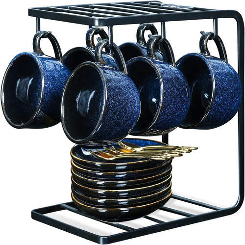 Ceramic Espresso Coffee Cups Set 4 Oz Porcelain Espresso Cups with ...