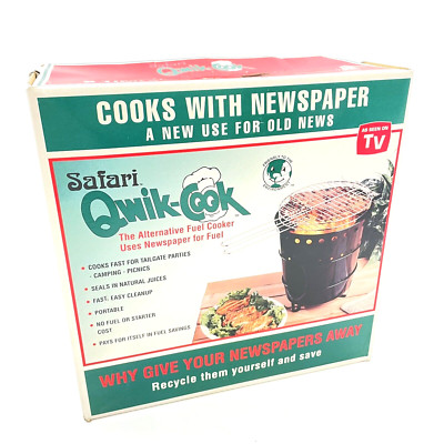 Vtg Safari Qwik Cook Alternative Fuel Cooker Grill Newspaper Eco ...