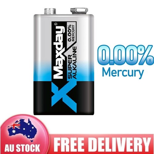 Maxday 9V Alkaline Battery Zero Mercury Batteries Power +600% 6LR61 ...