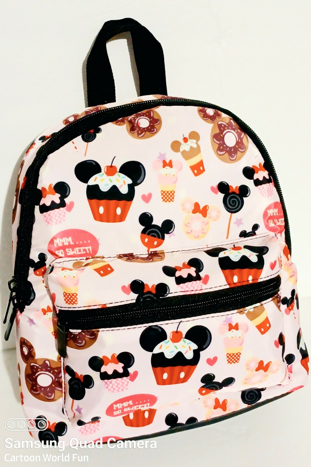 Disney Mickey Minnie Mouse Mini 10" Backpack Purse Cup Cakes Travel Bag ...