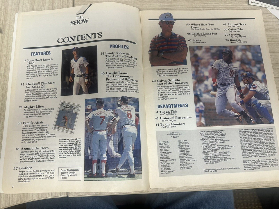 1st Issue Dwight Evans The Show June 1990 Vtg Magazine Premiere - No ...