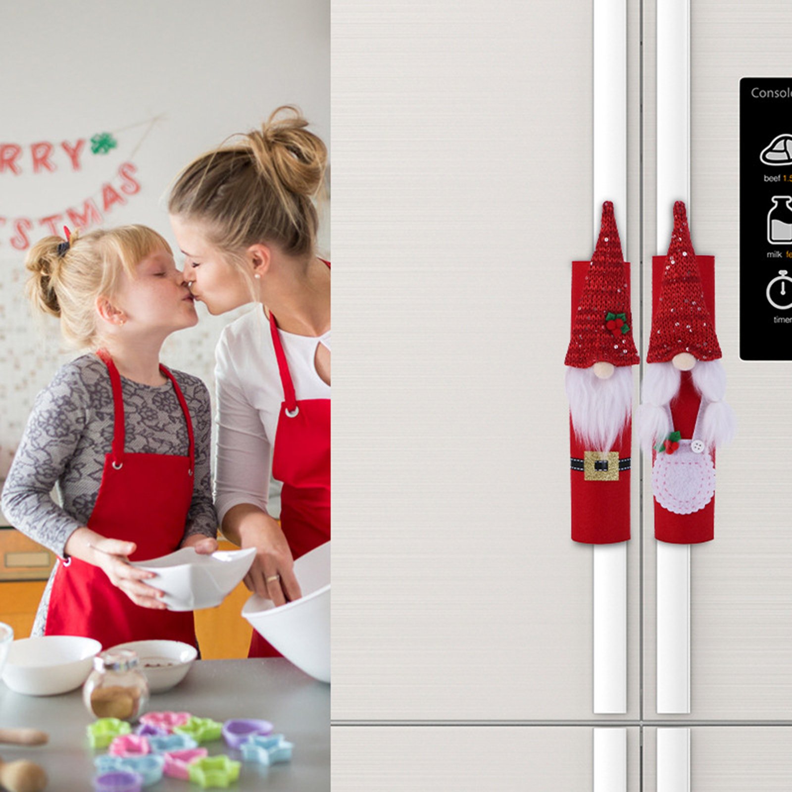 Xmas Door Handle Ornaments Attractive Diy Santa Kitchen Appliance ...