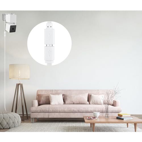 4-Pack Extension Cable for WYZE Cam Pan v3 Camera 90 Degree Micro USB ...