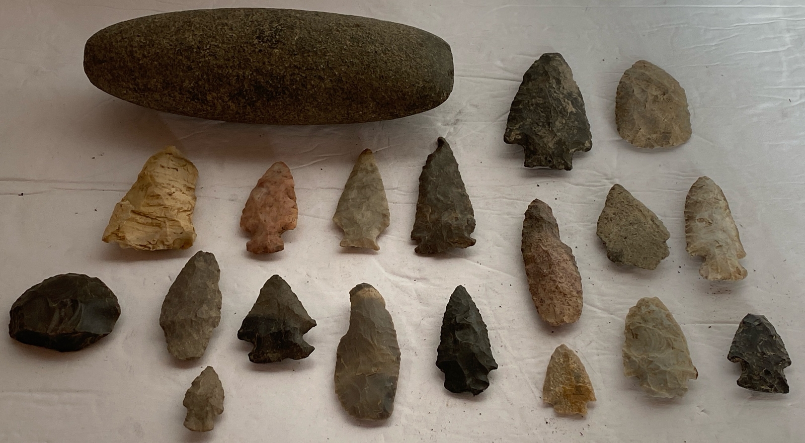 Lot of Native American Arrowheads/Axe Head Found In Michigan, Branch ...