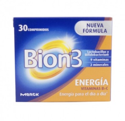 BION 3 ENERGY PROBIOTICS +9 VITAMINS 30 caps. LACTOBACILLUS ...