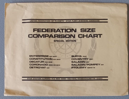 Federation Size Comparison Chart special ed.-Star Trek Blueprints 1982 ...