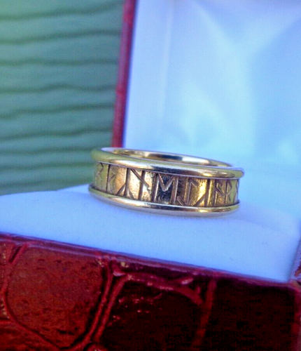 Ola Gorie Runic Ring Orkney 9ct Yellow Gold Wedding or Fashion h/m ...