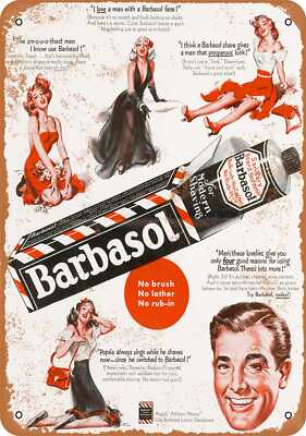 METAL SIGN - 1949 Barbasol Shaving Cream - Vintage Look Reproduction | eBay