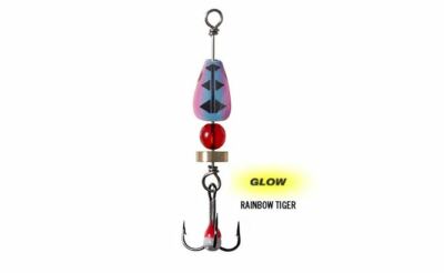 Clam Time Bomb Rattle Spoon Glow Rainbow Tiger 1/4 oz #10 Treble Hook ...