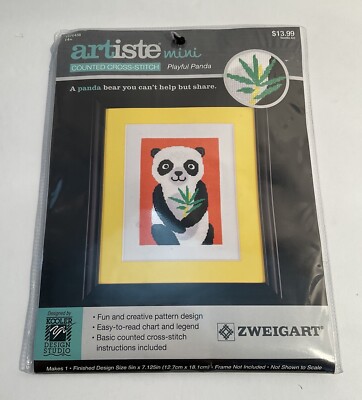 Artiste Mini Counted Cross-stitch Mini Playful Panda Kit | eBay