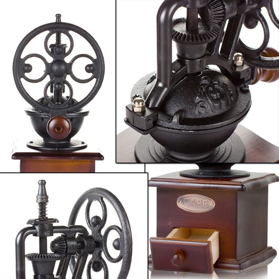 Manual Coffee Grinder Antique Cast Iron Hand Crank Coffee Mill with ...