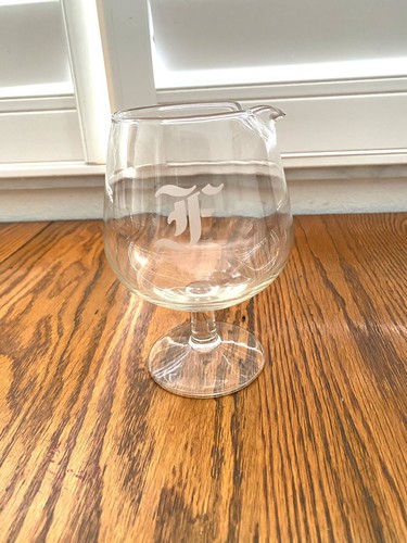 Vintage Martini Barware Pitcher Footed Etched Monogram MCM | eBay