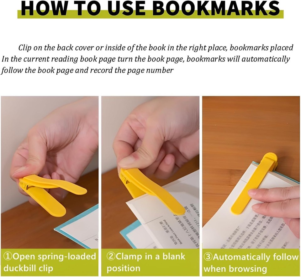 Smart Bookmark 6pcs Silicone Book Mark Set Red-blue-yellow-green-orange ...