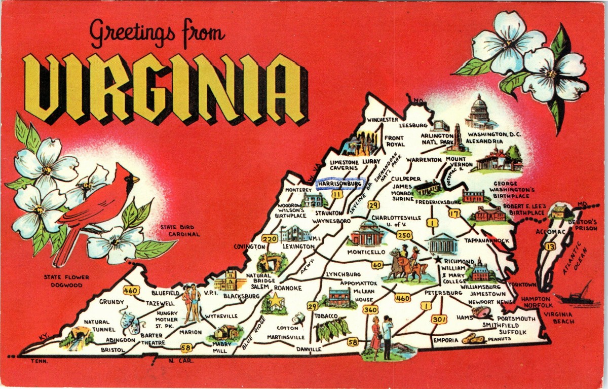 Virginia Of Printable Postcards Design And Print Your Own Custom