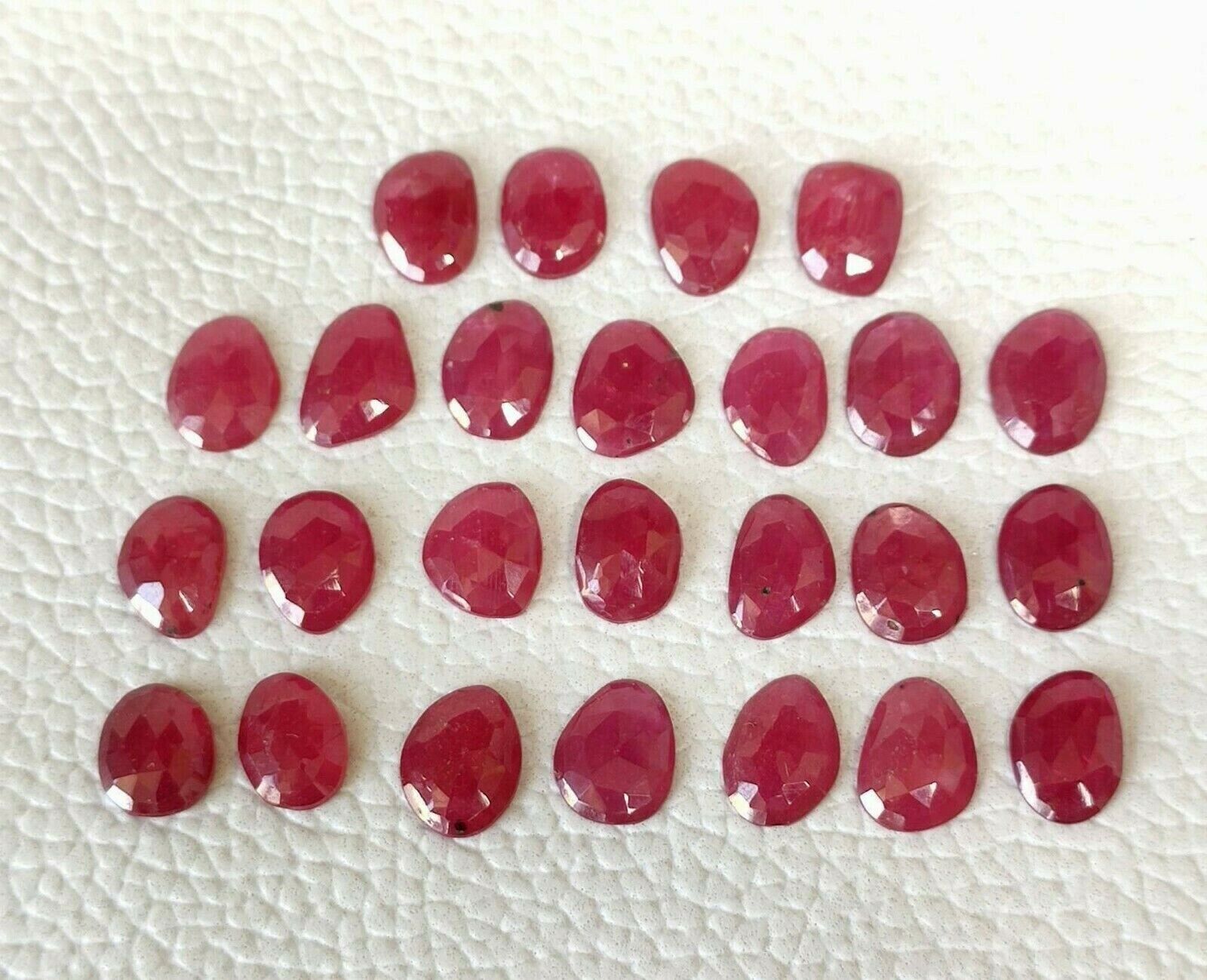 Ruby Rose Cut, Gemstone Fancy Shape Rose Cut, Rose Cut 6.5x8.5-7x9 MM ...