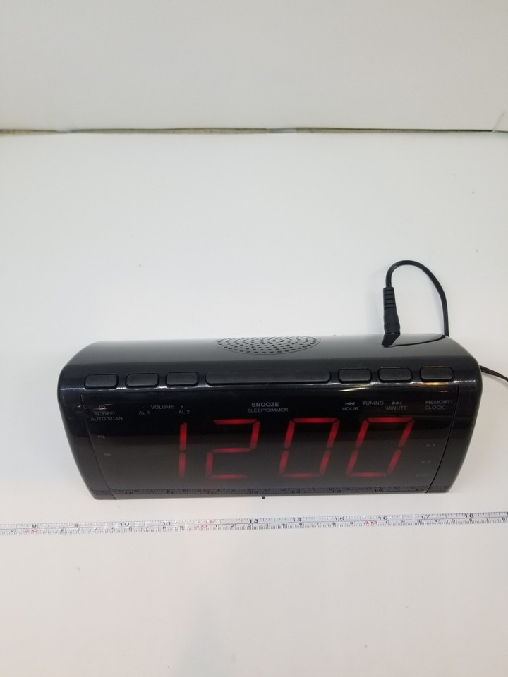 ONN Jumbo Digital FM Alarm Clock Radio with USB Charging Port and 1.8 ...