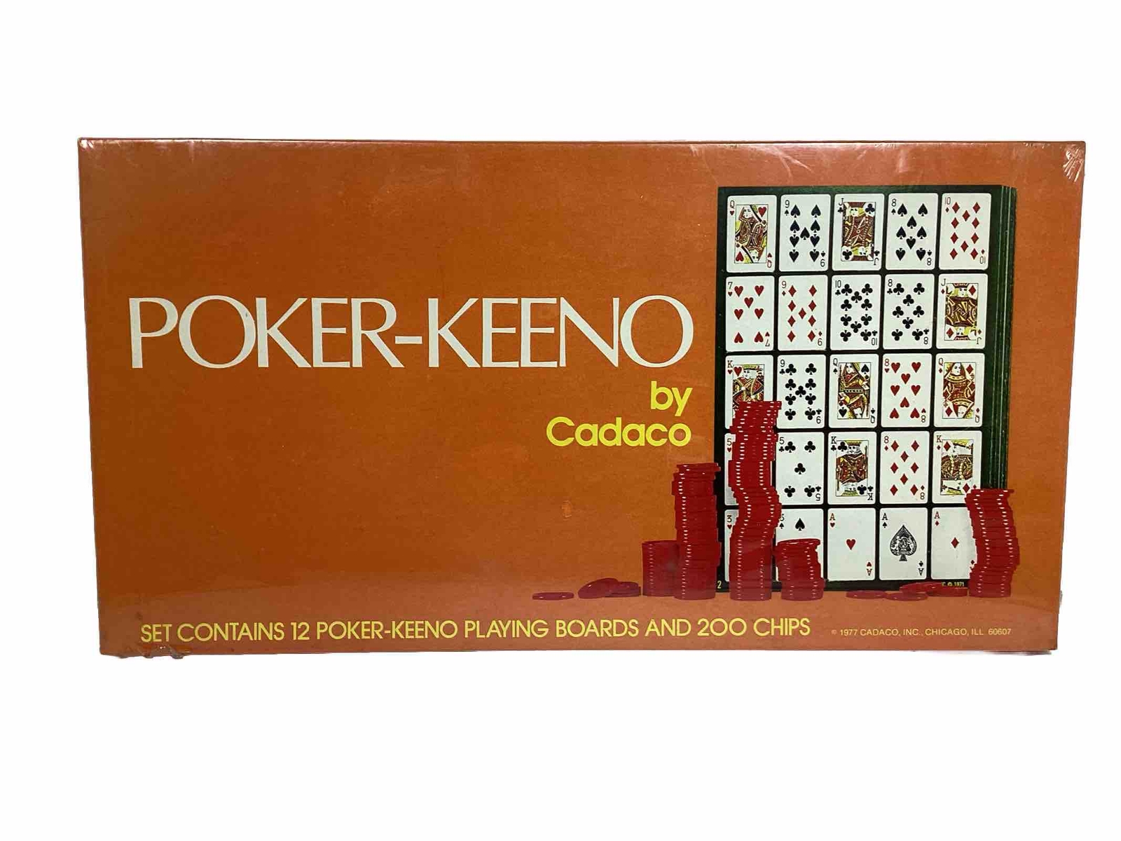 Vintage 1977 Poker-Keeno by Cadaco - 12 Playing Boards & 200 Chips ...