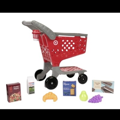 Target Toy Kid's Child Size Shopping Cart With Groceries Food Brand New ...