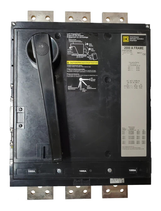 PAF2036 Square D 2000 Amp 600V 3 Pole Bolt On Circuit Breaker New | eBay