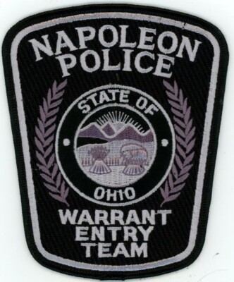 OHIO OH NAPOLEON POLICE WARRANT ENTRY TEAM NICE SHOULDER PATCH SHERIFF ...