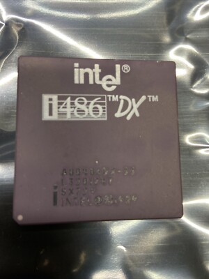 Intel 486 DX 33MHZ A80486DX-33 SX729 i486 CPU Processor Gold Vintage ...