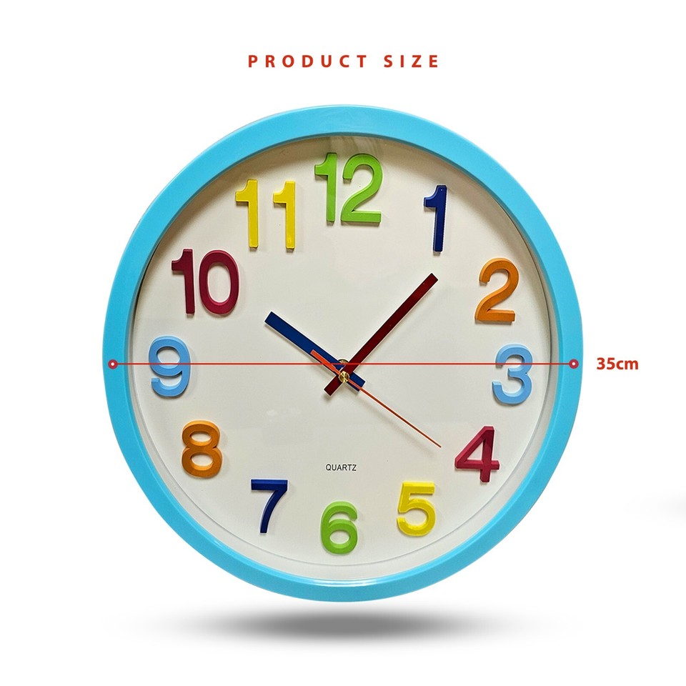 Vintage Large Wall Clock Analogue Time Quartz Decor Bedroom Kitchen ...