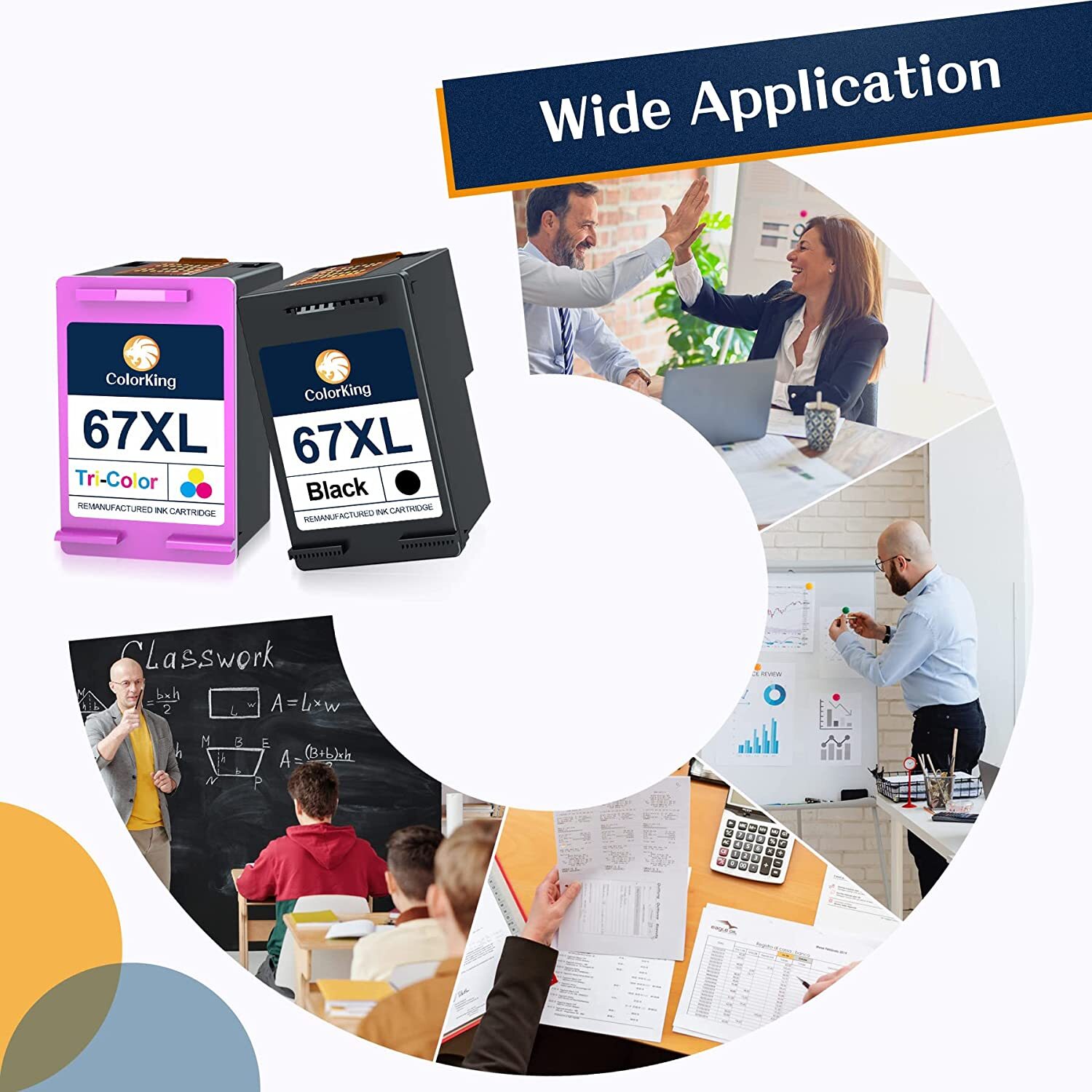 67XL Ink Cartridges for HP Deskjet 1255 2722 2732 2752 2755 4140 4152 ...