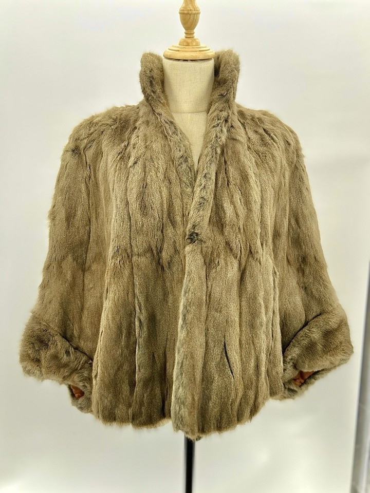 Vintage Real Mink Fur Stole Cape Womens One Size Brown Shawl Wrap ...