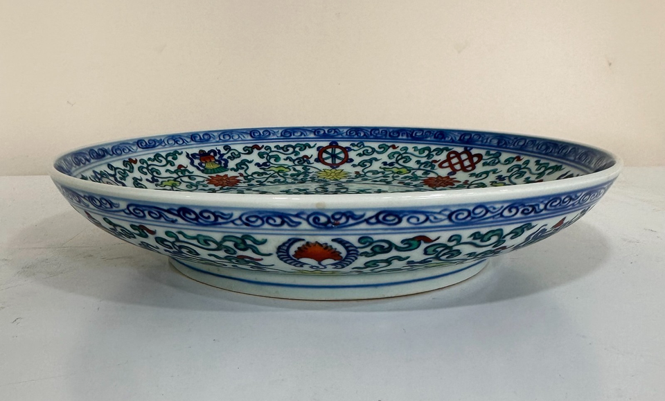 Yongzheng Mark and Period Doucai Eight Buddhist Emblems Chinese ...