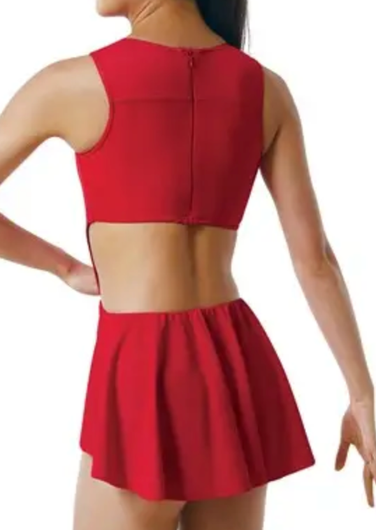 WEISSMAN Sleeveless Open Back Panel Dress D10751 BLACK Peplum Skirt LA ...