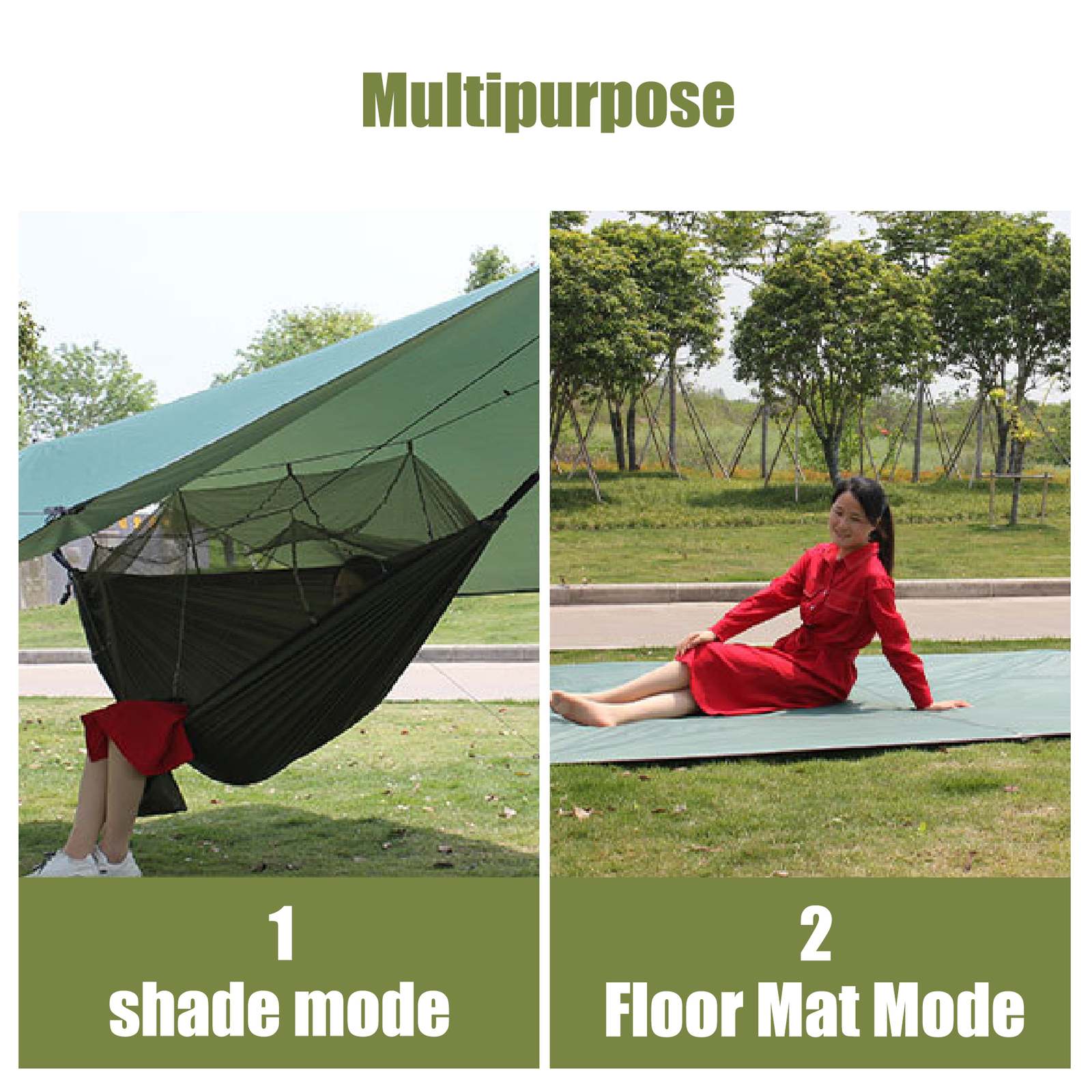 Waterproof Camping Tent Tarp Shade Sail Canopy Hammock Cover ...