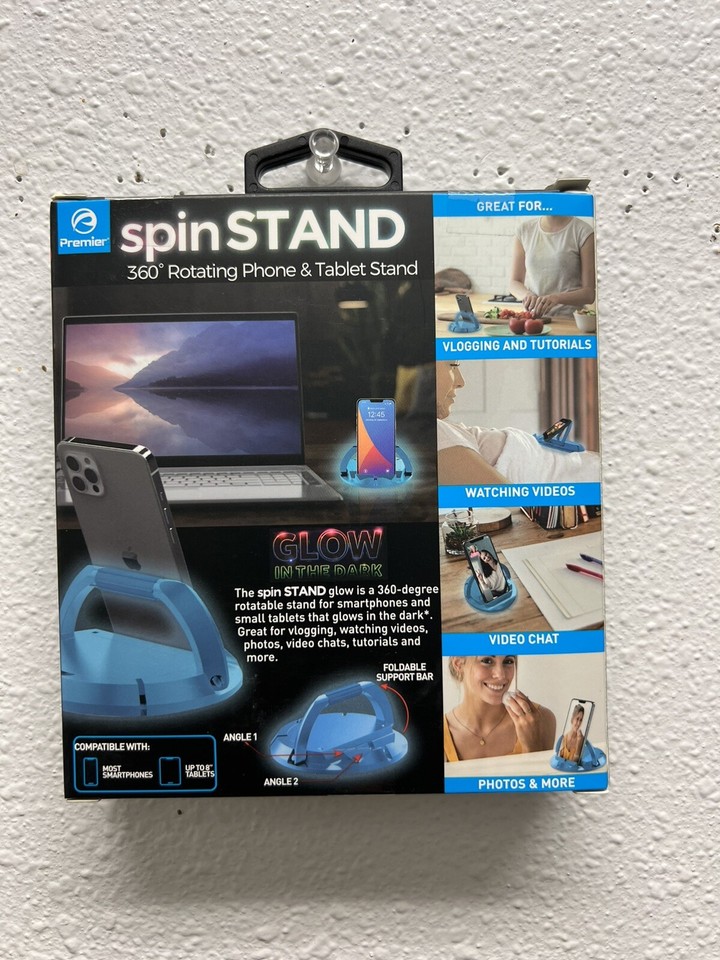 PREMIER spin STAND 360 Rotating Phone & Tablet Stand Glow in the Dark ...