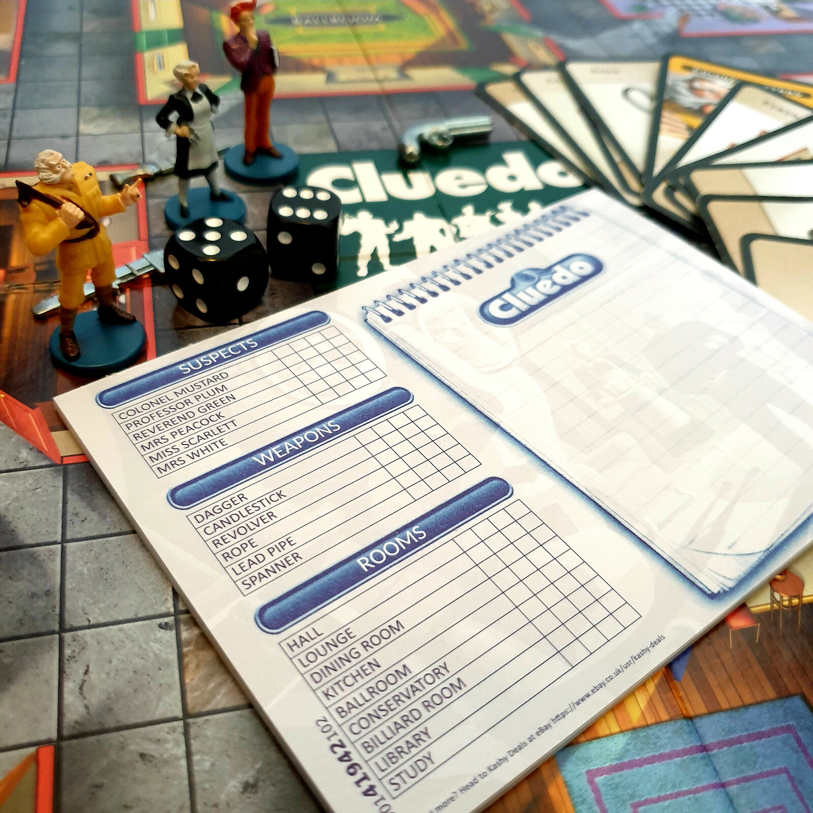 Cluedo Detective Notes Pad Double Sided 25 Sheets 50 Sides Game ...