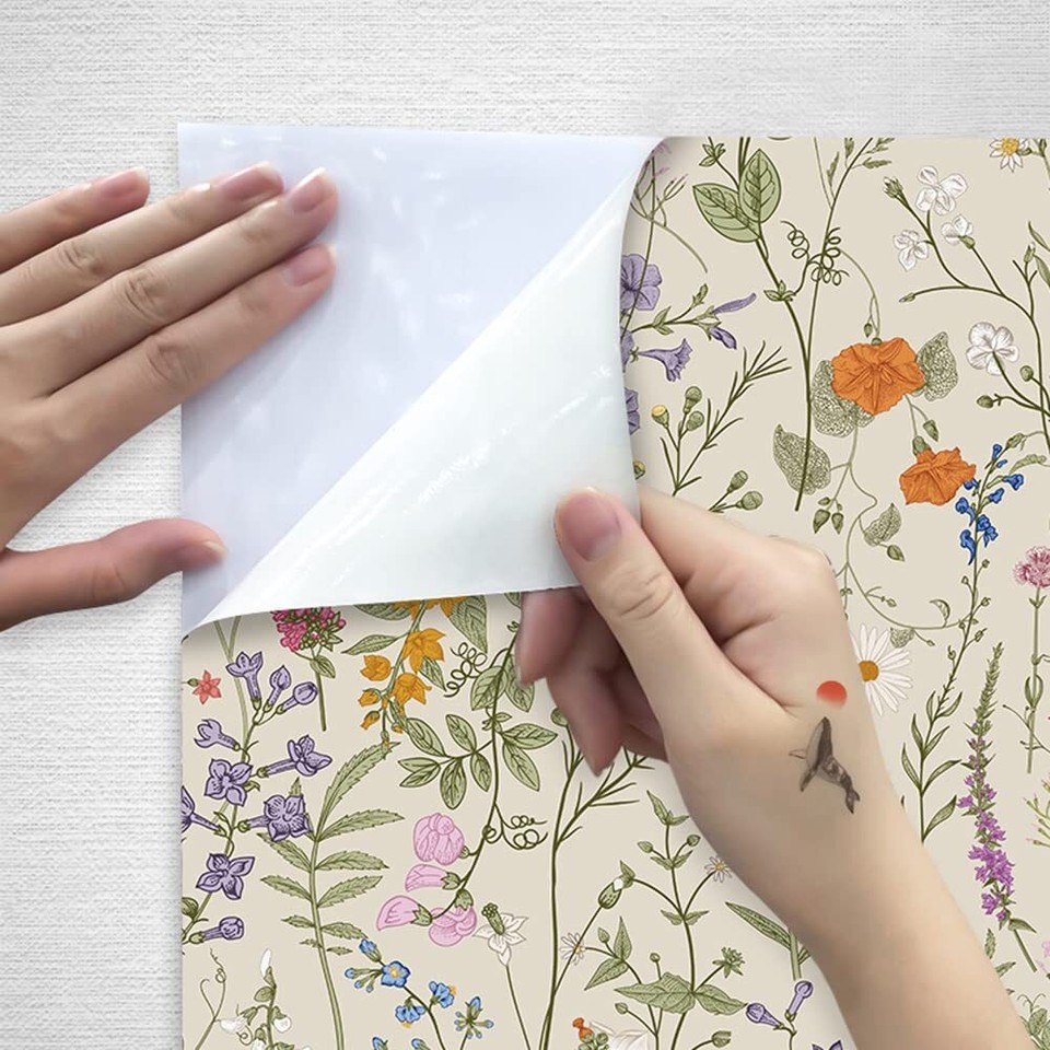 Self Adhesive Colorful Floral Drawer Liner Contact Paper Shelf Liner ...