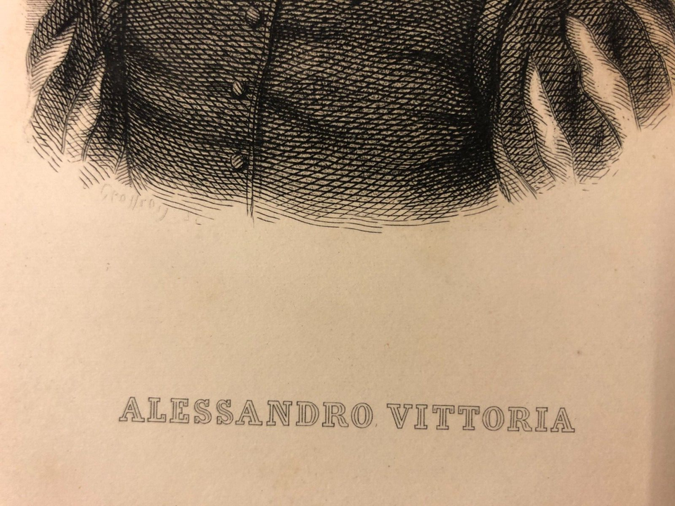 Antica incisione Charles Geoffroy Metà 800 Alessandro Vittoria 27,0x17 ...