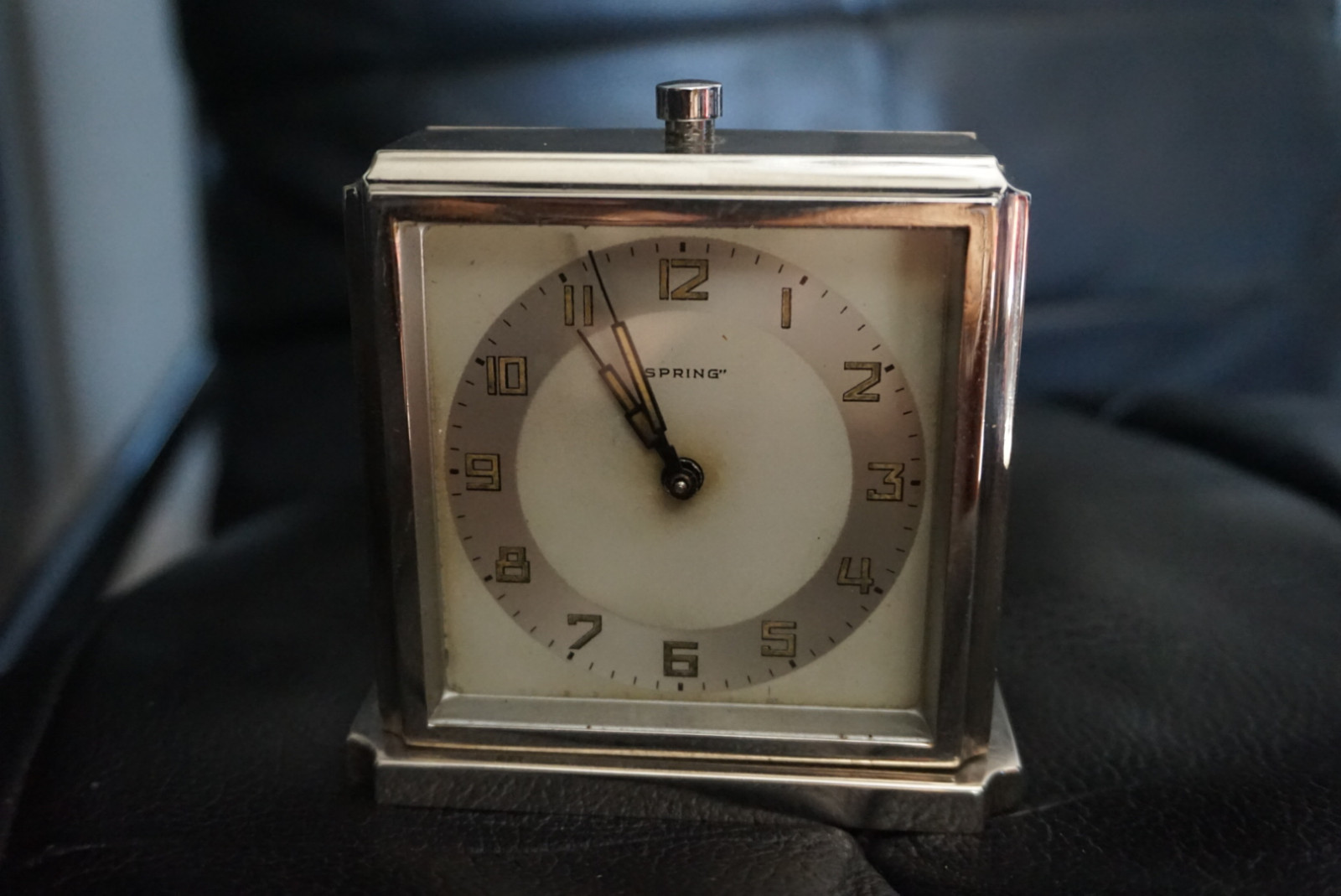 VINTAGE ART DECO SPRING DRGM GERMAN TRAVEL CLOCK WITH LEATHER CASE | eBay