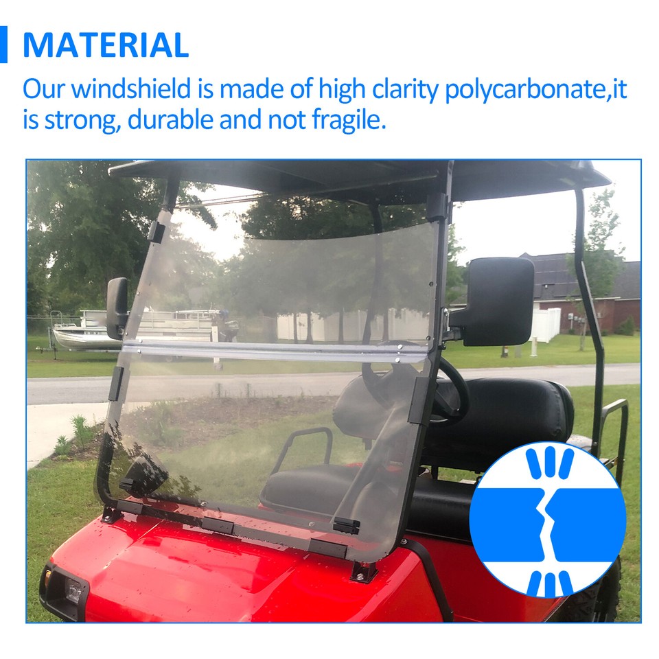 Fit 2000.5-UP Club Car DS Golf Cart Tinted Windshield Windscreen ...