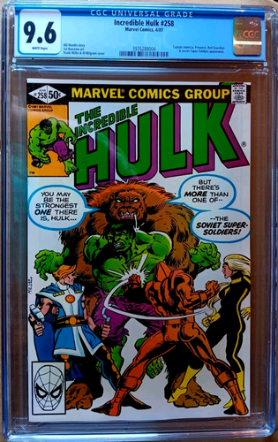 INCREDIBLE HULK #258 CGC 9.6 white 1981 MILLER & Buscema Soviet Super ...