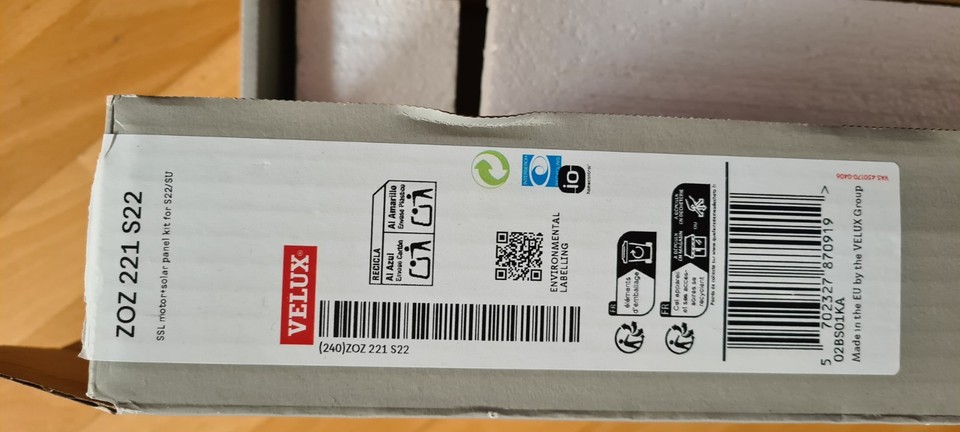 SSL Motor + Solar Panel Kit für Velux Dachfenster S22/SU ZOZ 221S22 ...