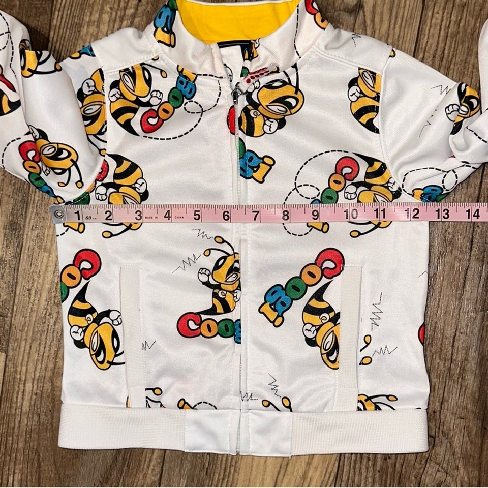 Coogi Y2K Baby Bee Multicolor Logo Bee Pattern Full Zip Jacket Size 18M ...