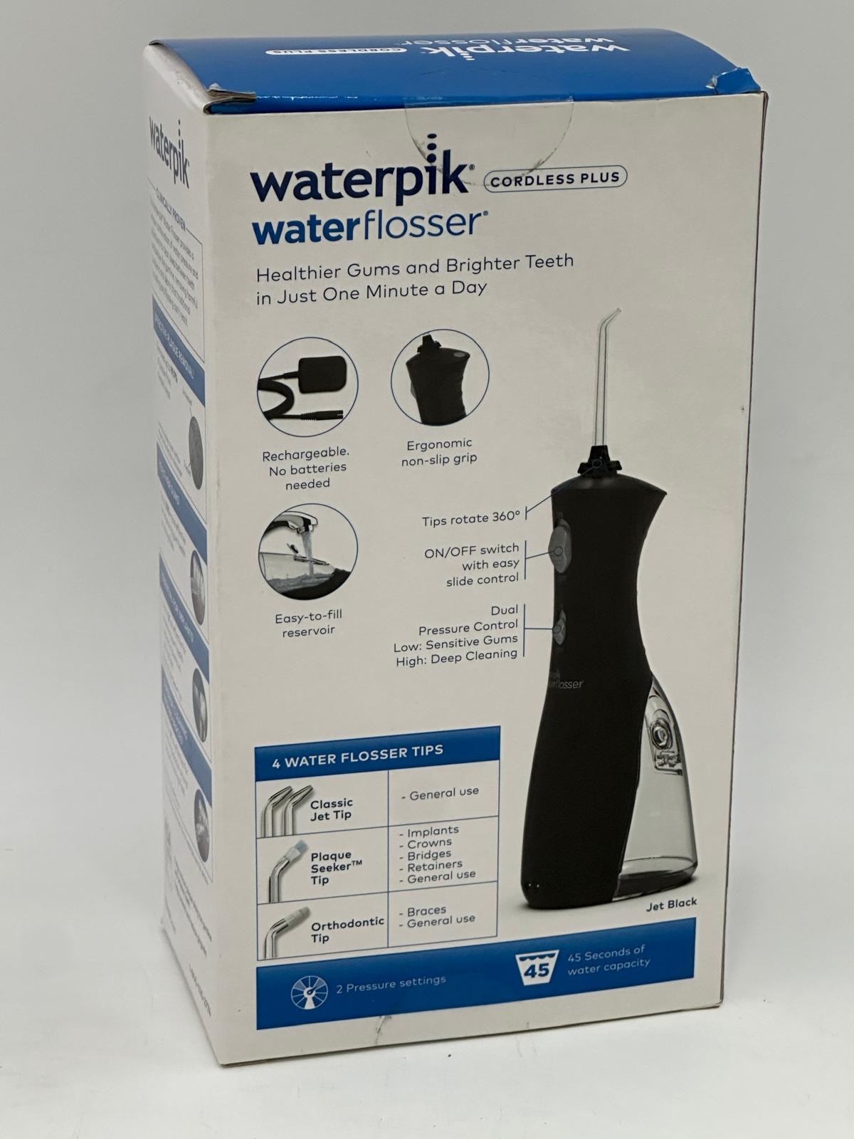 Waterpik Water Flosser Cordless Plus Model WP-462W w/ 4 Tips - 2 ...