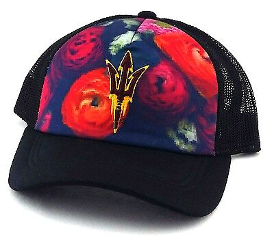 Arizona State Sun Devils New ASU Adidas Floral Mesh Black Snapback Era ...