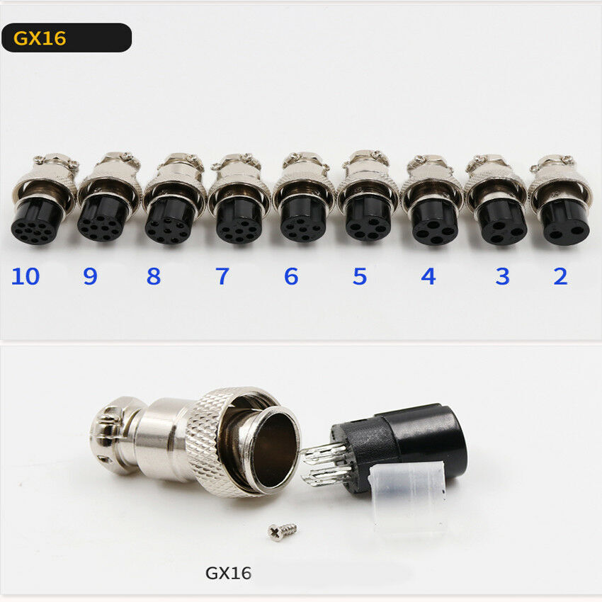 GX16 2-10Pin Screw Type Electrical Aviation Male Socket +Female Plug ...