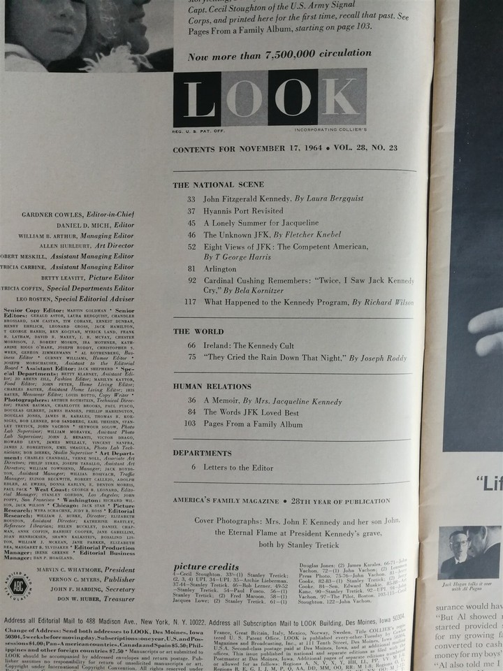 Look Magazine November 17, 1964 - The John F Kennedy JFK Memorial Issue ...