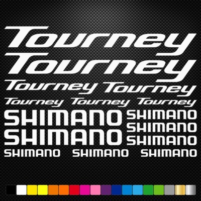 SHIMANO TOURNEY KIT Vinyl Decals Stickers Sheet Bike Frame Cycle ...