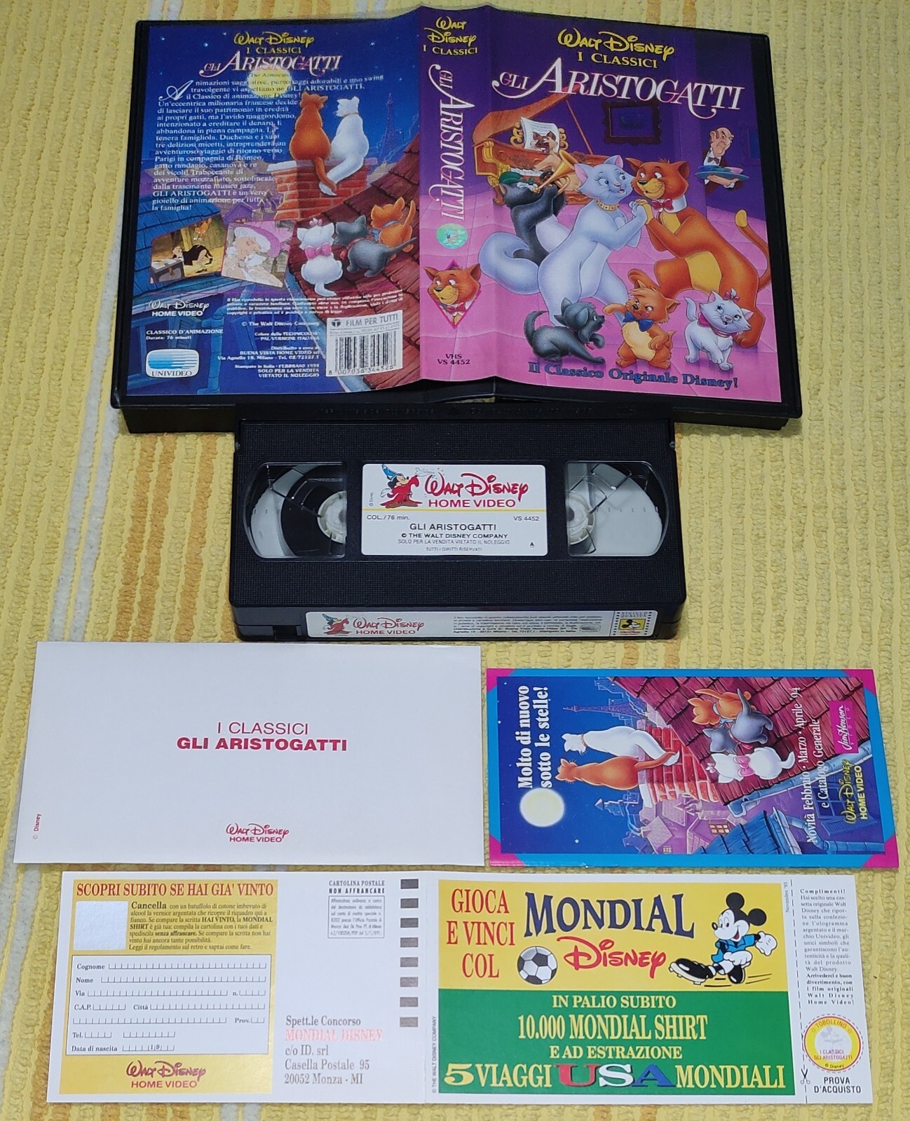 vhs GLI ARISTOGATTI (1994, Disney VS 4452) videocassetta grande busta ...